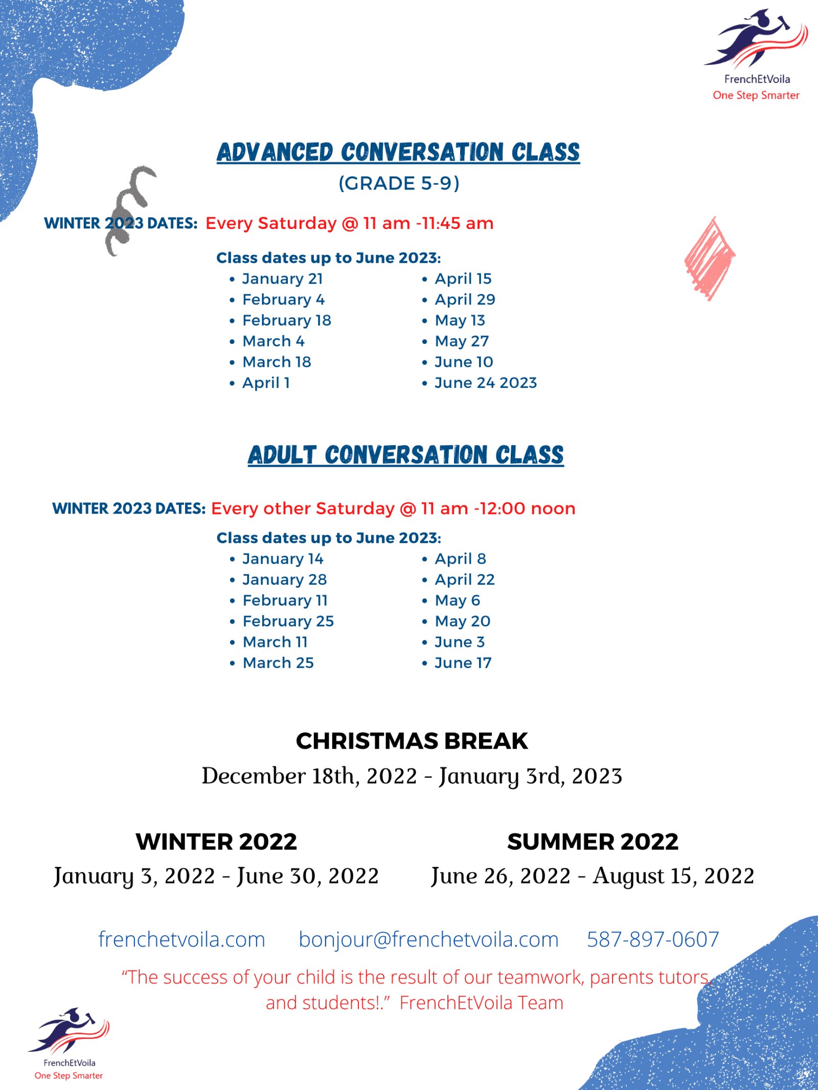 Register Now for Online French Conversation Class for Kids & Adult ...